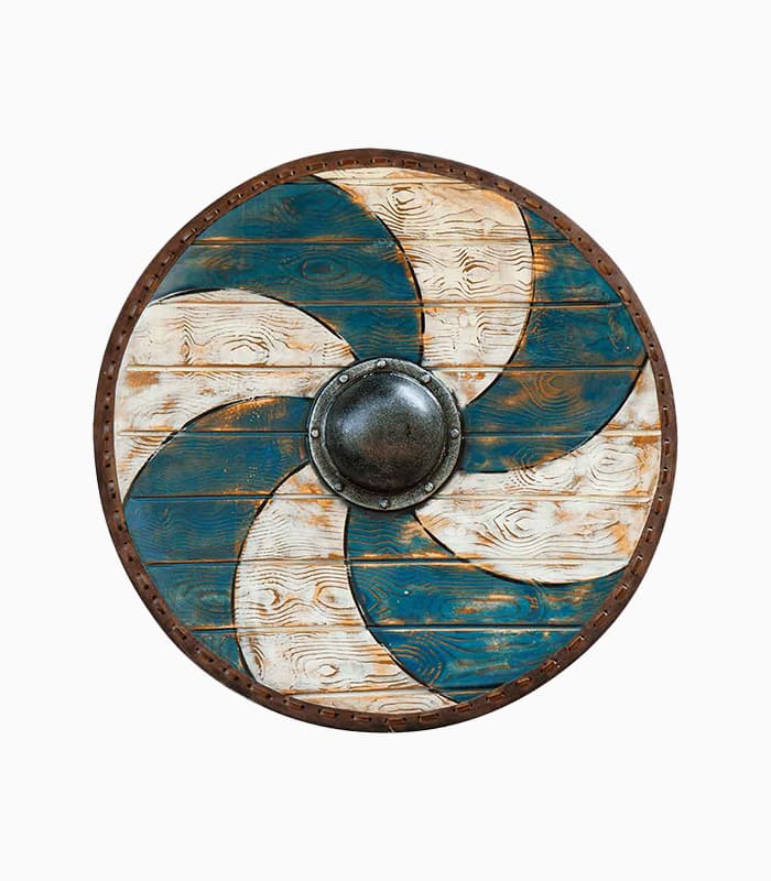 Thegn LARP Shield – Blue and White - Foam Kings